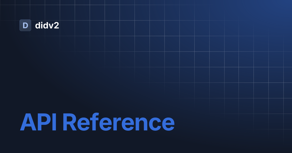 API Reference | didv2